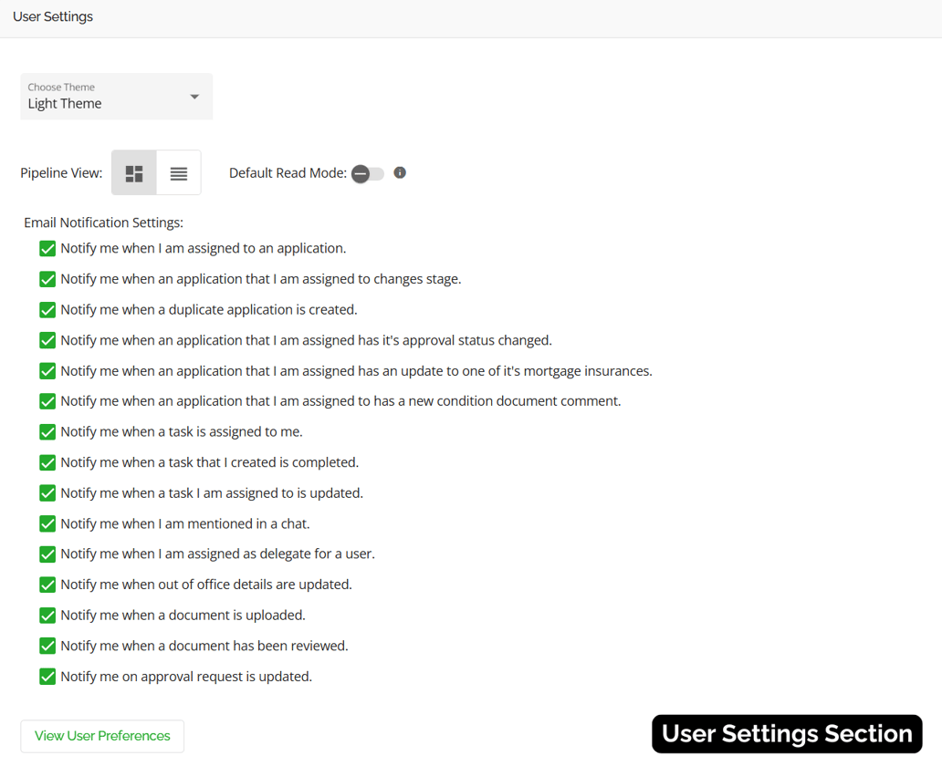 User Profile & Settings